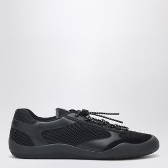 Prada Schwarze Speedrock-Sneaker aus Leder und Mesh