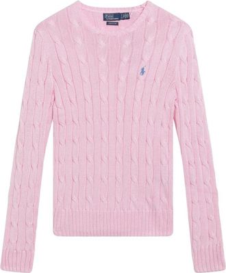 Polo Ralph Lauren Femme, Pulls, Rose, Taille: 44 FR Pull ras du cou en coton &agrave; torsades