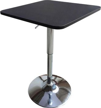 Happy Garden Table de bar carr&eacute;e noire et chrome luke - Happy Garden