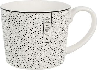 Clayre & Eef Tasse 300 ml Wei&szlig; Keramik Punkte