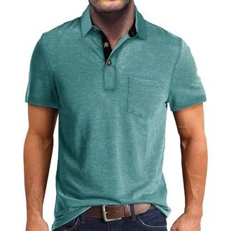 Generic Polo Hommes Manches Courtes Polos d&eacute;t&eacute; Casual Polo de Golf Regular Fit Polo T-Shirt Business Polo pour Homme &agrave; S&eacute;chage Rapide Top de Tennis Chemisier 