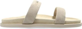 INUIKII Femme, Chaussures, Beige, Taille: 40 EU Suede Slides With Logo
