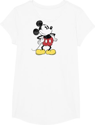 Disney Micky Maus T-Shirt mit Aufschrift H&auml;nde auf der H&uuml;fte T-Shirt