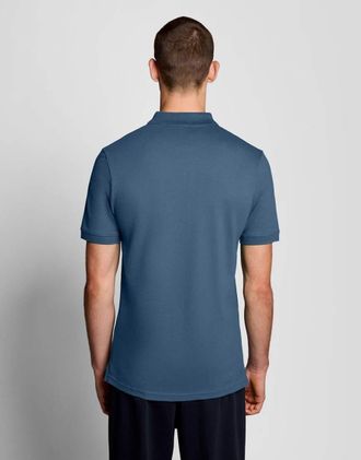 Lyle & Scott schlichtes Kurzarm-Poloshirt in Ocean Sky-Blau