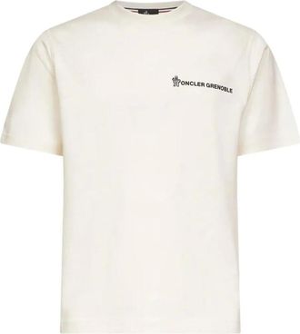 Moncler Homme, Tops, Beige, Taille: 2XL Grenoble Crew Neck Cotton T-Shirt