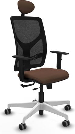 Piqueras y Crespo B&uuml;rostuhl aus Stoff mit 1D-Armen, h&ouml;henverstellbare Lendenwirbelst&uuml;tze und festes Kopfteil, ausgestattet mit Syncro/Traslack und Schneideschaum, Schwa