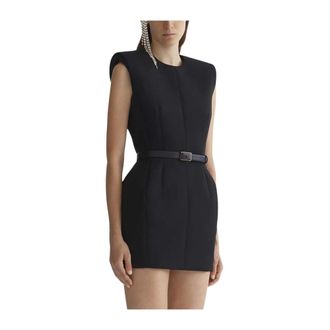 MUGLER Padded Shoulder Mini Dress - - Dresses - Damen - Schwarzk - XS