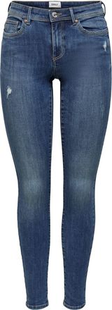 Only Female Skinny Fit Jeans ONLWauw Life Mid, Medium Blue Denim, M/32