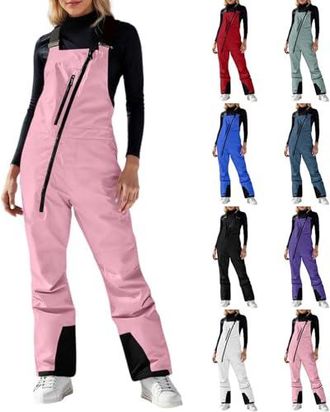 Generic Pantalon de Ski pour Femme - Coupe-Vent - Respirant - Fonctionnel - avec Bretelles - Baggy - Jupe Pare-Neige - Pantalon de Snowboard - Pantalon de Ski