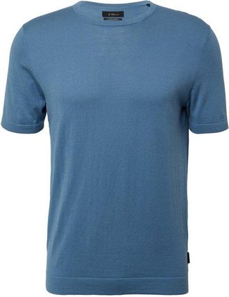 s.Oliver Kurzarmshirt Strickpullover Gestricktes T-Shirt aus Baumwoll-Seidenmix