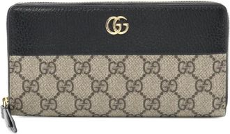 Gucci portefeuille continental en cuir et toile GG Supreme (2000-2015) - Marron
