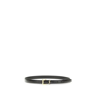 Saint Laurent Womens Black Calf Leather Bos Taurus Regular Belt