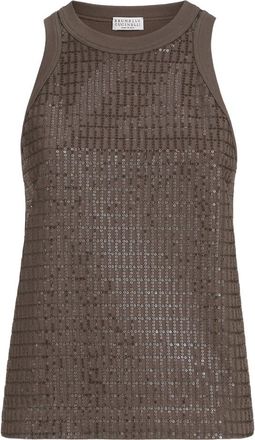 Brunello Cucinelli Dazzling Check-pattern Top