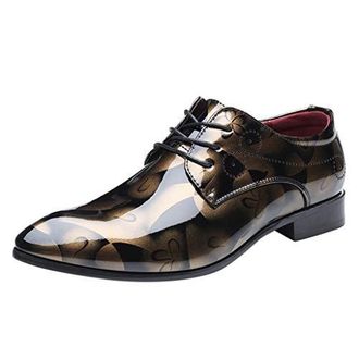 Generic Chaussures habill&eacute;es en cuir &agrave; lacets pour homme - Chaussures habill&eacute;es - Chaussures Oxford tendance et polyvalentes pour la conduite et la marche au 