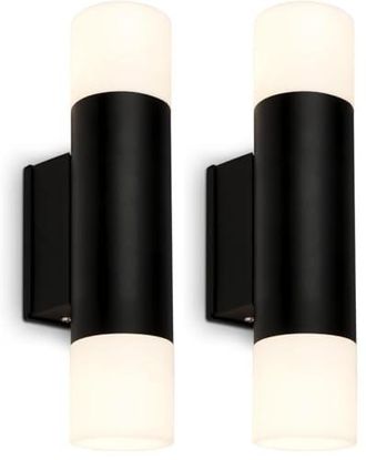 Briloner LED Lampe Badezimmer Schwarz, 27,5 cm, IP44 Spritzwasserschutz, Warmwei&szlig;es Licht, Wandlampe, Wandleuchte Innen, Spiegelleuchte Bad, LED Licht, Badlamp