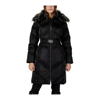Guess Lang&auml;rmlige Jacke mit Rei&szlig;verschluss und Vordertaschen - - Jackets - Damen - Schwarzk - XL