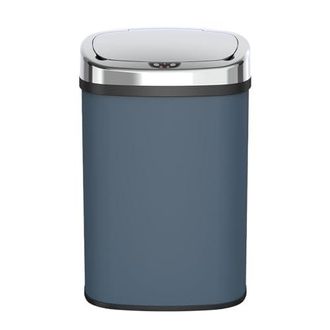 Kitchen Move Poubelle de cuisine automatique 58L MAJESTIC grande capacit&eacute; gris mat en acier INOX avec cerclage