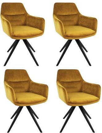 Kick Collection Ensemble de 4 Chaise de Salle &agrave; Manger Tom - Or - Moderne et de Haute qualit&eacute; - Velvet stof - Disponible dans de Nombreuses Couleurs