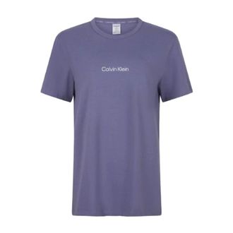 Calvin Klein Femme, Tops, Violet, Taille: 36 FR T-shirt Femme Logo Central