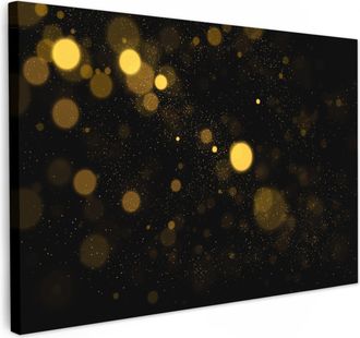 MuchoWow © Bild auf Leinwand Groß 120x80 cm XXL Schlafzimmer Bilder Wand Goldene Deko Wohnzimmer Modern Wanddeko Bilderwand Geschenk Gold - Abstrakt - Luxe - S