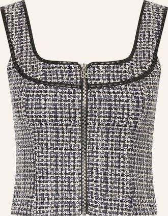 HUGO BOSS Hugo Cropped-Top Cusene Aus Tweed blau