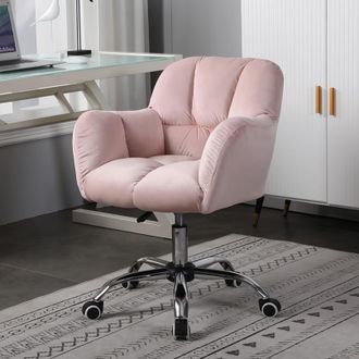 Generic Luxuri&ouml;ser, h&ouml;henverstellbarer B&uuml;rostuhl, moderner, ergonomischer Drehstuhl mit mittelhoher R&uuml;ckenlehne aus Samt, geeignet f&uuml;r B&uuml;ros, Schlafzimmer und