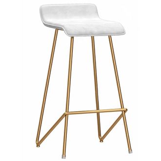 Generic Barhocker, Samt-Tresenhocker, Esszimmerst&uuml;hle mit weicher R&uuml;ckenlehne und Metallbeinen, einfach zu montieren, St&uuml;hle f&uuml;r K&uuml;chentheke/Esszimmer/Hausbar