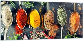 Arttor Wandbilder Dekoration Wohnzimmer Gewürze Kräuter Küche Panorama Bilder auf Glas 120x50cm Glasbild Schlafzimmer Küche Wand Kunstdruck Art Groß Wanddeko
