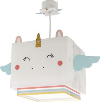 Dalber Lampe kinderzimmer, kinderlampe Pendelleuchte H&auml;ngelampe, Deckenleuchte Kinder, Deckenlampe kinderzimmer Little Unicorn Einhorn Tiere, 64592, E27