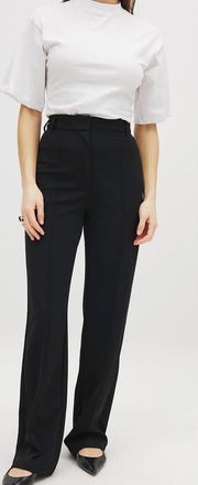 NA-KD Pantalon large &agrave; taille haute - Noir