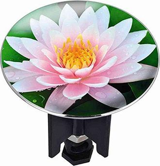 WENKO 21267100 Waschbeckenst&ouml;psel Pluggy XL White Lily - Abfluss - Stopfen, Messing, Kunststoff, Durchmesser 6,2 x 6,5-9,5 cm