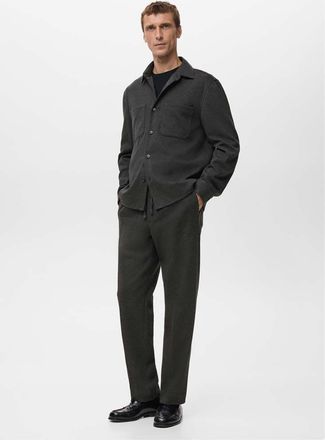 Mango Jogging flanelle cordon gris chin&eacute; fonc&eacute; - Homme - XXL - MANGO MAN