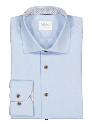 Fakts Herren Hemd blau Baumwoll-Stretch