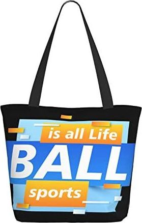 AOOEDM Balls Is All The Life Ladies Shopping Bag 13x11x7in.Le cadeau parfait pour la Saint-Valentin.Cest de la Saint-Valentin pour maman, fille, &eacute;pouse, etc