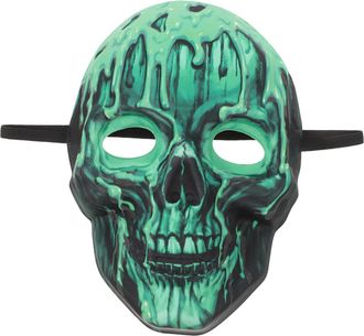 BESPORTBLE Leuchtende Totenkopfmaske f&uuml;r Erwachsene Halloween Cosplay Maske mit Verstellbarem Riemen Weiches Material Gr&uuml;n Leuchtend Gruselige Party und Kost&uuml;mpa
