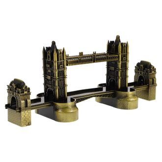 Hemobllo Tower Bridge Skulptur aus Metall f&uuml;r Schreibtisch und B&uuml;ro Europ&auml;isches Architekturmodell als Dekoratives Foto Requisit