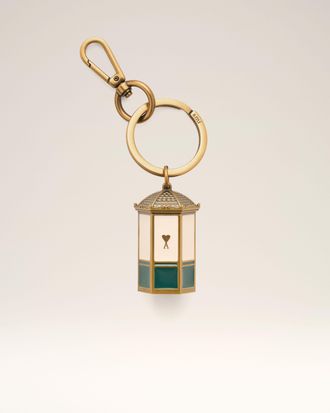 Ami Ami Paris - Porte-Cl&eacute;s Dor&eacute; Kiosque Ami De Coeur en M&eacute;tal Ecru & vert - TU - Unisex