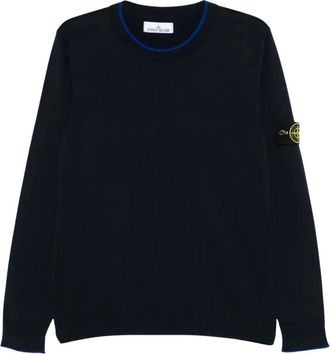 Stone Island Homme, Pulls, Bleu, Taille: 2XL Pull avec badge Compass