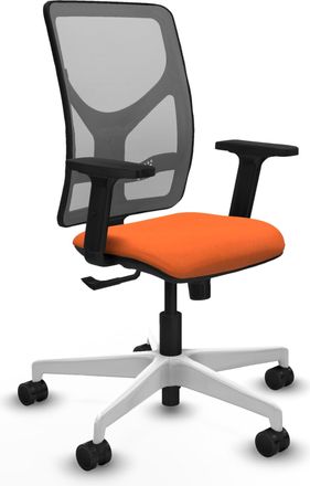 Piqueras y Crespo B&uuml;rostuhl mit 2D-Armlehnen, h&ouml;henverstellbare Lendenwirbelst&uuml;tze, ausgestattet mit 3 Positionen und Schneideschaum, Grau/Orange