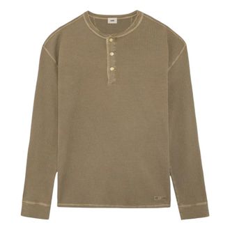 Autry Homme, Tops, Vert, Taille: M Manches Longues Style Gaufre Détails