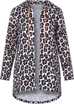 Angel Of Style Sweatjacke Sweatjacke offene Passform Animal-Muster Kapuze