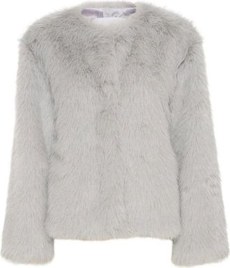 Karen by Simonsen Femme, Vestes, Gris, Taille: 40/42 FR Vestes en Fausse Fourrure Élégantes