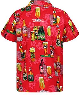 Generic Chemise &agrave; manches courtes pour homme - Chemise hawa&iuml;enne boutonn&eacute;e d&eacute;contract&eacute;e hawa&iuml;enne - Motif palmier hawa&iuml;en - Pour f&ecirc;te, croisi&egrave;re cubaine, flam