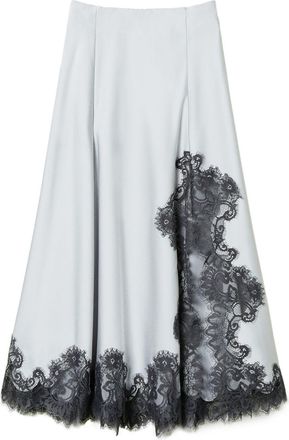 Twin-Set Midirock mit Spitzendetail - Grau