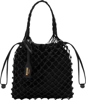 Moschino Femme, Sacs, Noir, Taille: ONE Size Sac bandouli&egrave;re &agrave; rabat et logo en relief