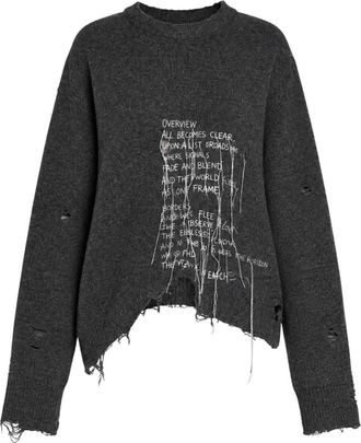 Akep Pullover mit Rundhalsausschnitt und Stickerei - - Knitwear - Damen - Grau - M