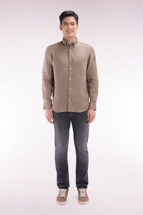 Eden Park Jean 5 Poches En Denim Stretch Gris Coupe Slim