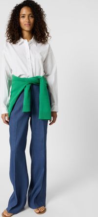 Gerard Darel Pantalon droit en lin m&eacute;lang&eacute; - ALAYNA - Indigo