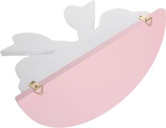 Artibetter Schwebendes Kinderzimmerregal Holz Nordisches Halbrundes Wandregal mit Schleifenform Wandmontiertes H&auml;ngeregal f&uuml;r B&uuml;cher