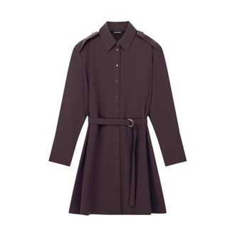 A|X Armani Exchange Hemdkleid mit Wickeloptik - - Dresses - Damen - Braun - 2XS